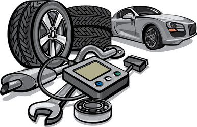 Car parts with turbocharger Royalty Free Vector Image