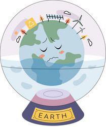 Global warming world ocean level rise due Vector Image