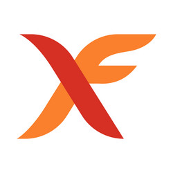 Letter logo x and f xf Royalty Free Vector Image