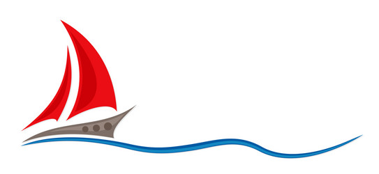 Symbol sailing in sea Royalty Free Vector Image