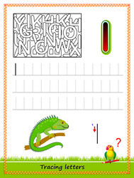 Writing practice letters mno education for kids Vector Image