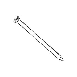 Hand drawn nail heads sketch doodle drawing Vector Image