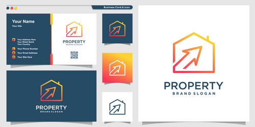 Rent house logo design with line art concept Vector Image