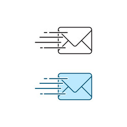 Send mail logo icon colorful and outline Vector Image