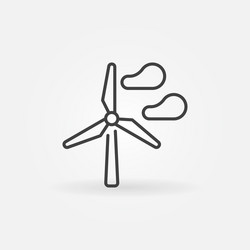 Wind generator icon turbine and clouds Royalty Free Vector