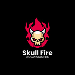Logo skull fire simple mascot style Royalty Free Vector