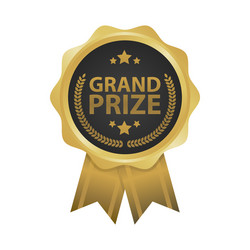 Grand prize win gold badges Royalty Free Vector Image
