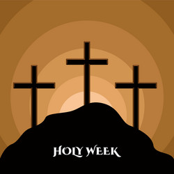 Holy week banner with a chalice and host Vector Image