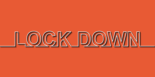 Lockdown word lettering Royalty Free Vector Image