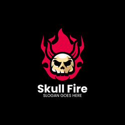 Logo skull fire simple mascot style Royalty Free Vector