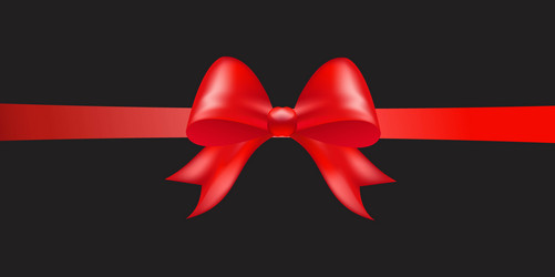 Shiny red color satin ribbon on black background Vector Image