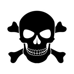 Skull and bones warning sign danger Royalty Free Vector
