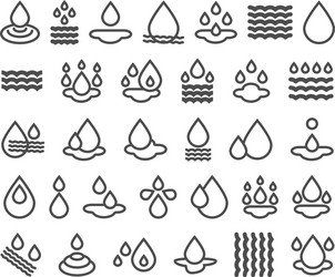 Water icon set on white background Royalty Free Vector Image