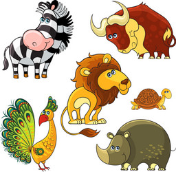 African wild animals set Royalty Free Vector Image