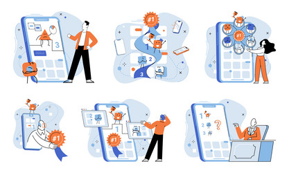 Bes app metaphor quality control system Royalty Free Vector