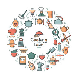 I love cooking poster Royalty Free Vector Image