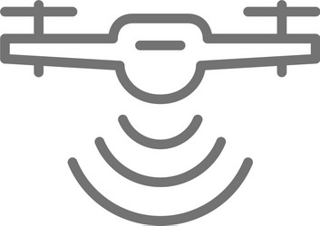 Drone with radio waves wireless radar detection Vector Image