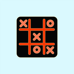 In flat style x o game Royalty Free Vector Image