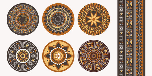 Ethnic object set african traditional doodle Vector Image