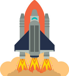 Rocket spaceship taking off symbol Royalty Free Vector Image