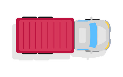 Truck top view flat style icon Royalty Free Vector Image