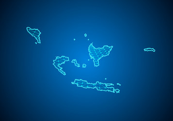 Indonesia map light connecting effect background Vector Image