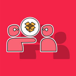 Dropbox color icon realistic or logo sticker Vector Image