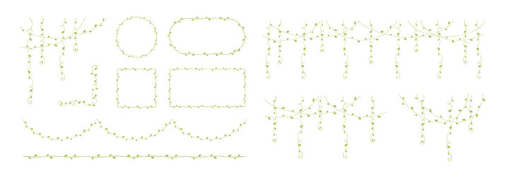 Cute spring vine floral divider borders Royalty Free Vector