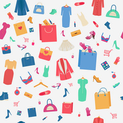 Fashion shopping boutique seamless background Vector Image