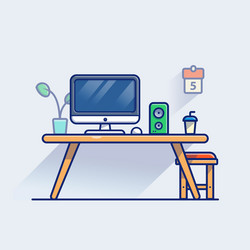 Workspace cartoon Royalty Free Vector Image - VectorStock