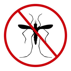Anti mosquito sign informational red prohibited Vector Image