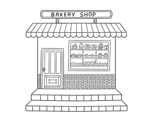 Bakery shop building isolated on white background Vector Image