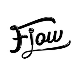 Flow typography with microphone logo Royalty Free Vector
