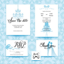 Blue Floral Wedding Card Vector Images (over 19,000)