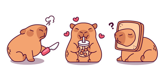 Cute cartoon capybara superhero Royalty Free Vector Image