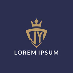 Letter logo monogram emblem style with crown Vector Image