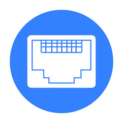 Lan port icon in outline style isolated on white Vector Image