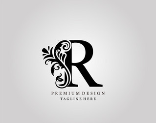 Luxury monogram letter f logo design elegant Vector Image