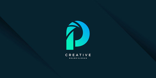 Modern creative p logo template with unique style Vector Image