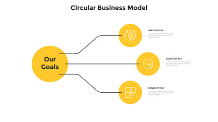 Three stages strategy slide template Royalty Free Vector
