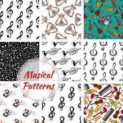 Seamless music background Royalty Free Vector Image