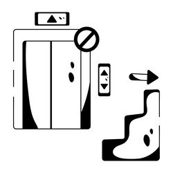 No elevator Royalty Free Vector Image - VectorStock