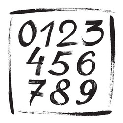 Gothic style numbers calligraphy uppercase Vector Image