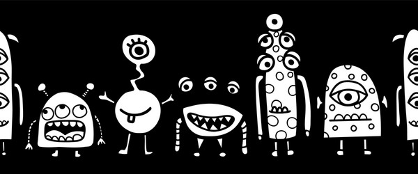 Cute Monster Border Vector Images (over 400)
