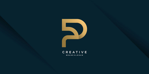 Letter p logo design inspiration with gradient Vector Image