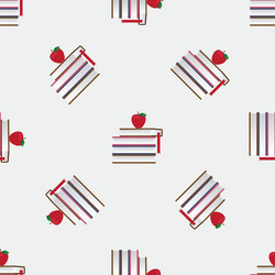 Funny seamless pattern with school supplies Vector Image
