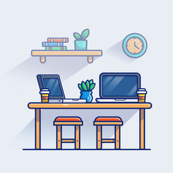 Workspace cartoon Royalty Free Vector Image - VectorStock