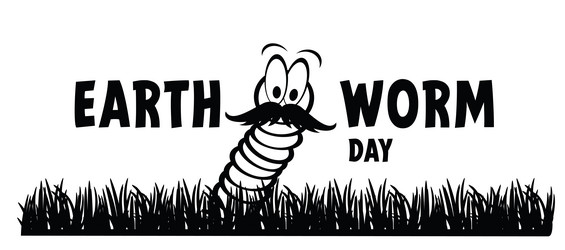 Worm with moustache or beard crawling worm Vector Image