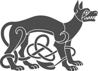 Ancient celtic mythological symbol of wolf dog Vector Image