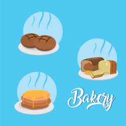 Delicious bakery products Royalty Free Vector Image